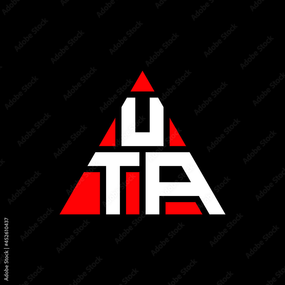 UTA triangle letter logo design with triangle shape. UTA triangle logo ...