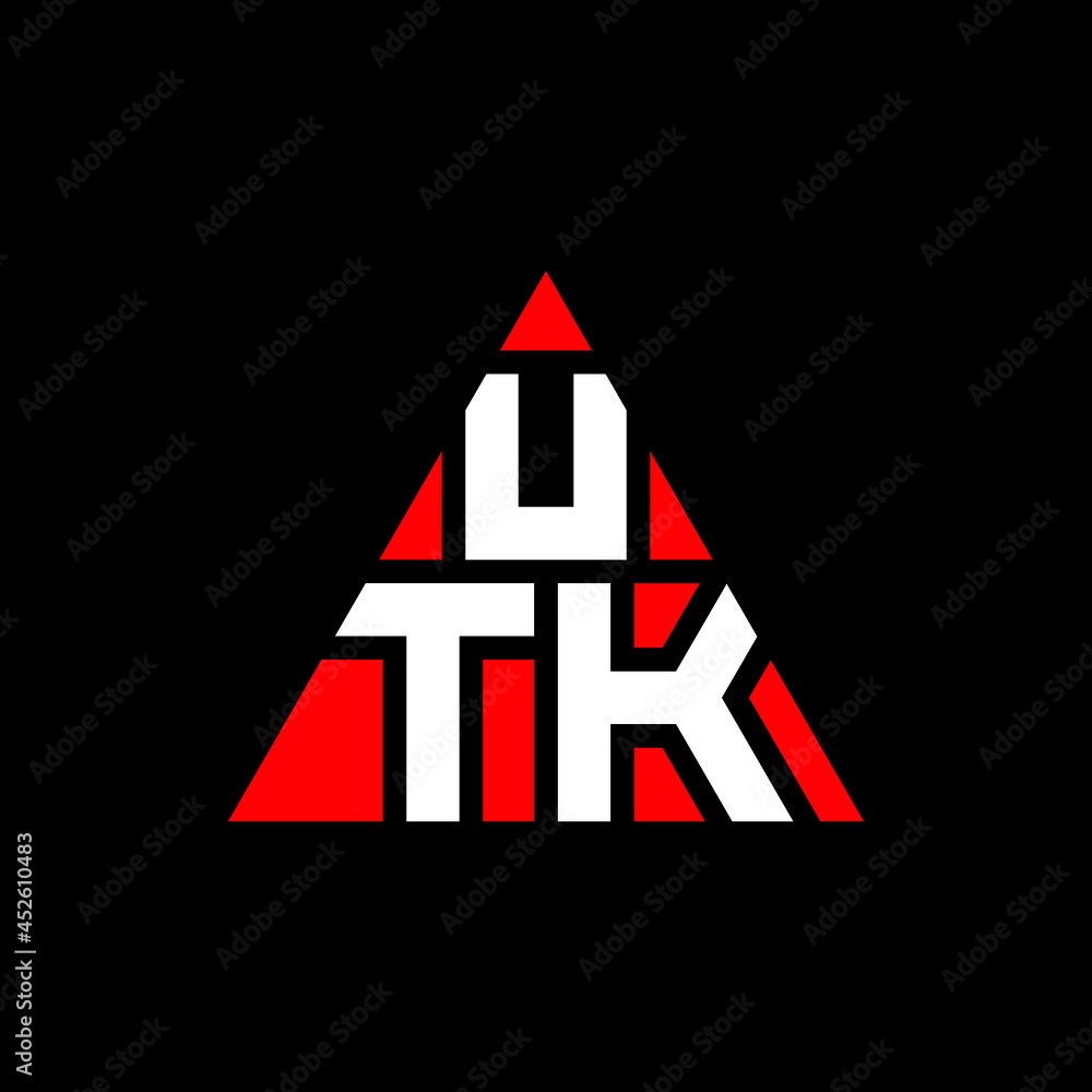 UTK triangle letter logo design with triangle shape. UTK triangle logo ...