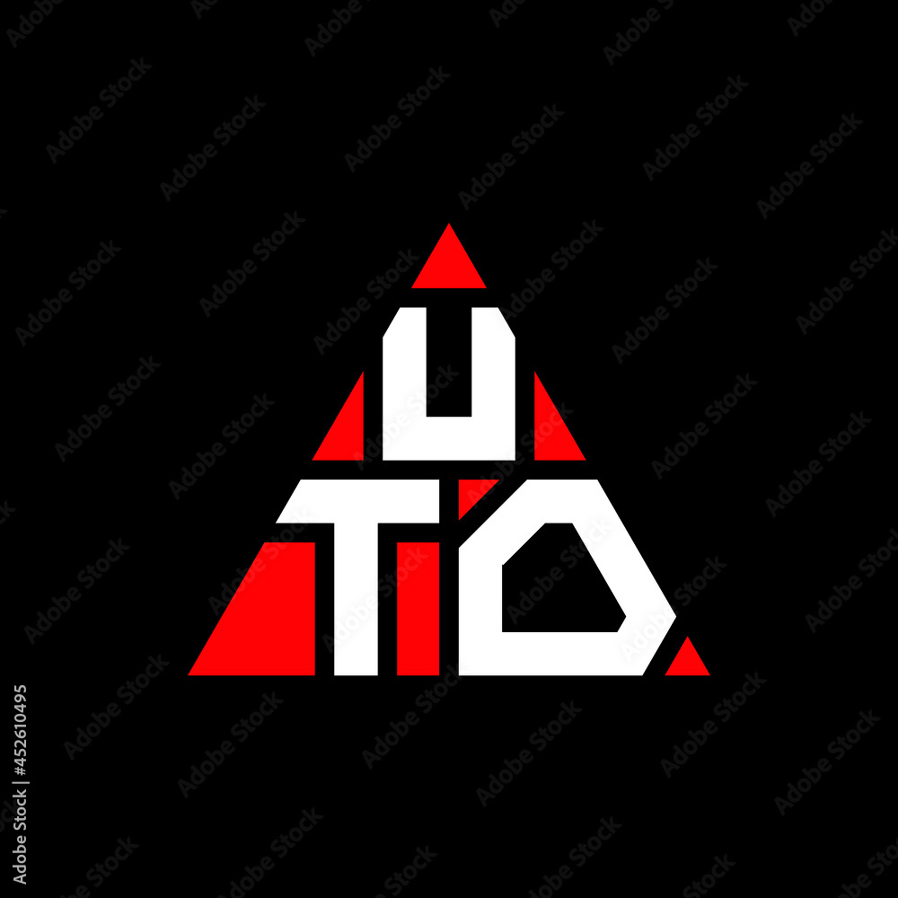 UTO triangle letter logo design with triangle shape. UTO triangle logo ...