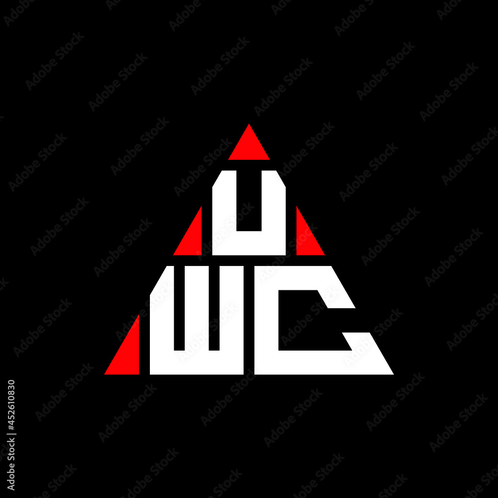 Vetor de UWC triangle letter logo design with triangle shape. UWC ...