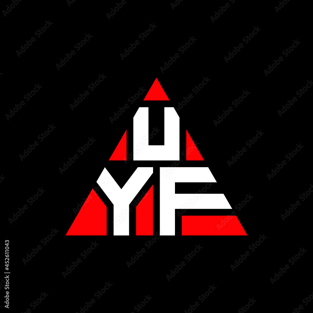 UYF triangle letter logo design with triangle shape. UYF triangle logo ...