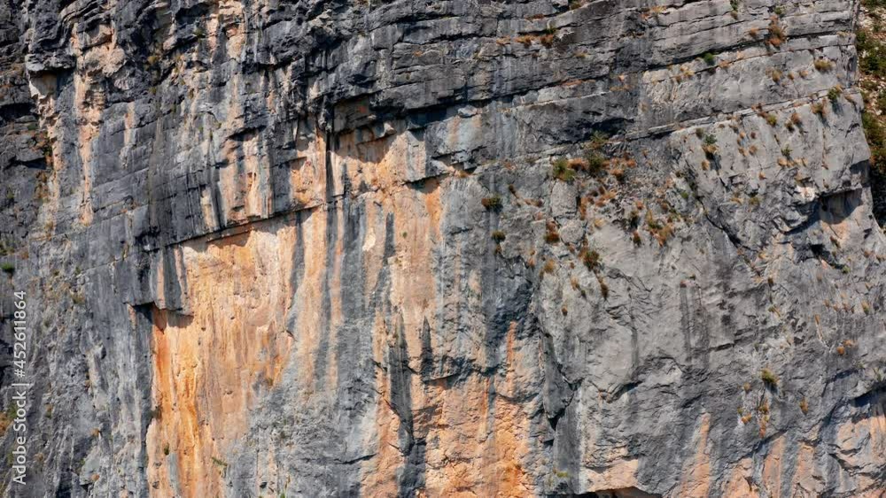 Rough surface and texture of rock on a vertical cliff. Geological ...