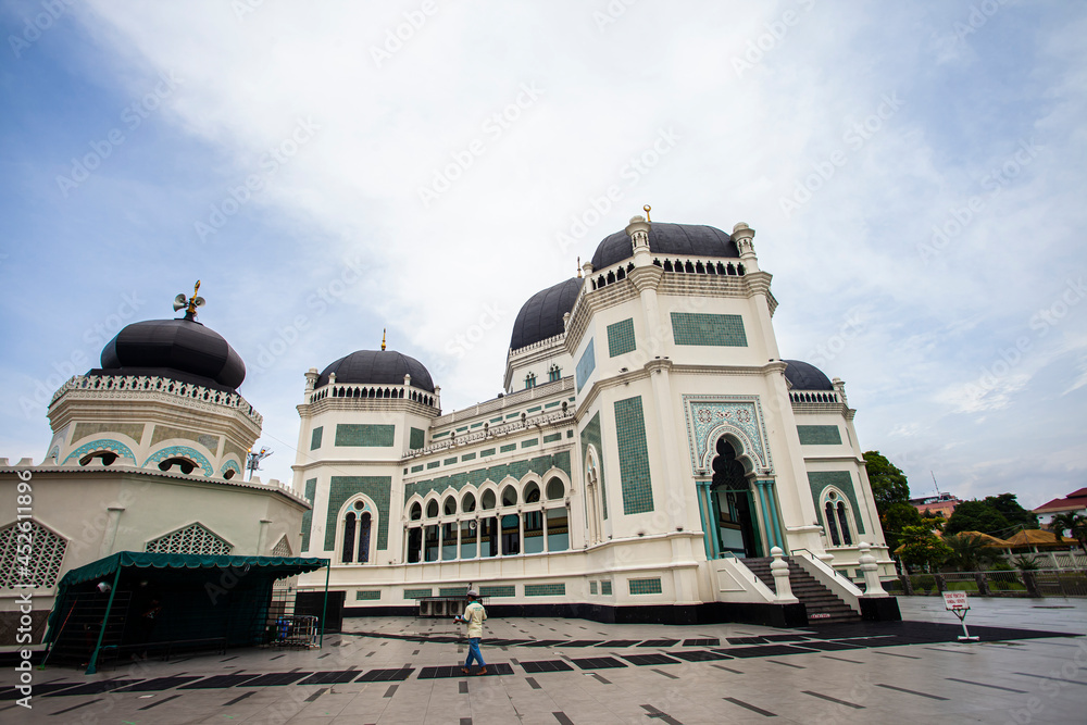 Masjid Raya Al-Mashun, The grand mosque of Medan City. Landmark and the ...