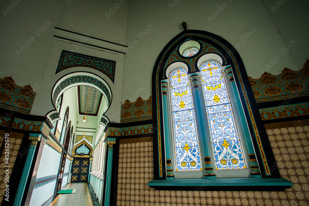 Interior of Masjid Raya Al-Mashun, The grand mosque of Medan City ...