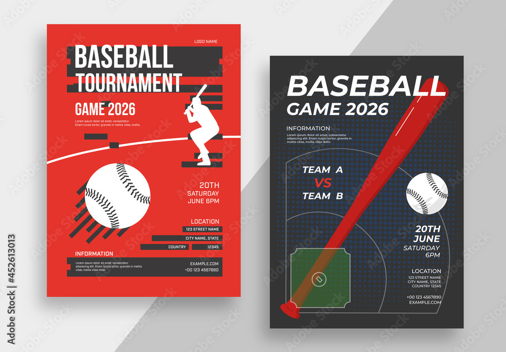 Baseball Tournament Poster Layout Stock Template | Adobe Stock