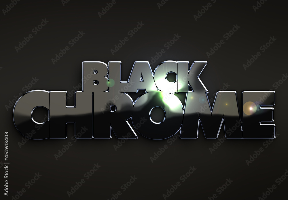 Black Chrome Mirror Text Effect Stock Template | Adobe Stock
