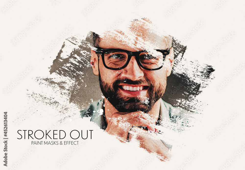 Paint effect stroke portrait Stock Template | Adobe Stock