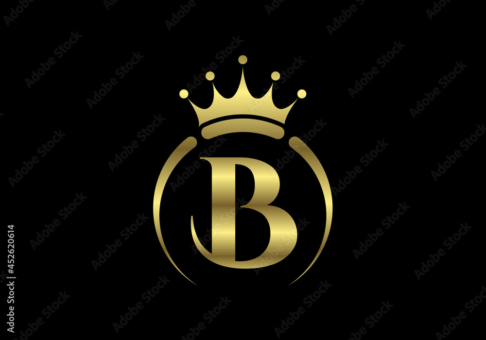 Initial B monogram alphabet with a crown. Royal, King, queen luxury ...