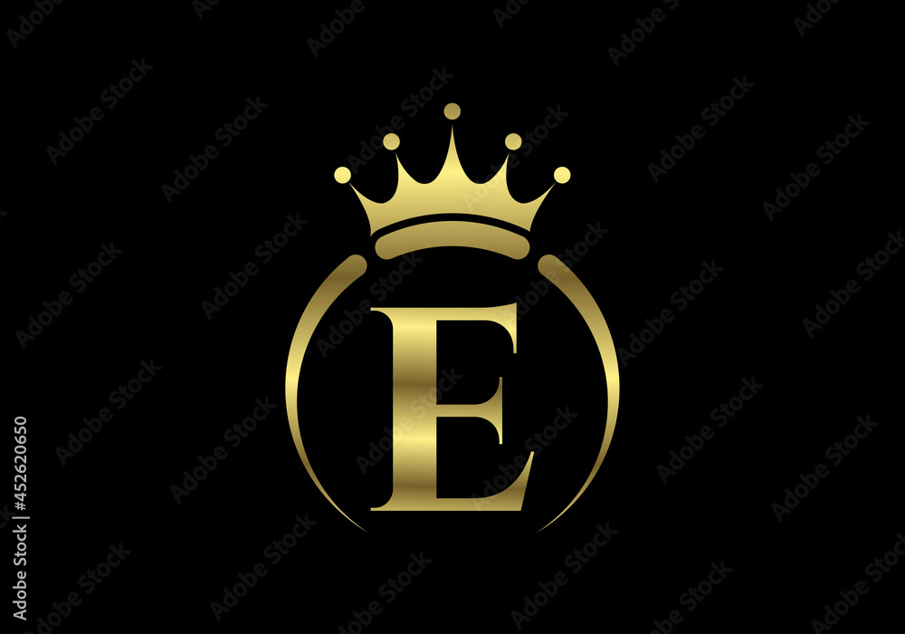 Initial E monogram alphabet with a crown. Royal, King, queen luxury ...