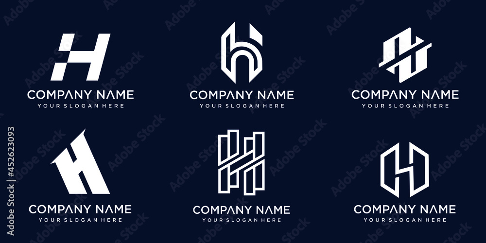 set of creative letter h logo design template Stock Vector | Adobe Stock