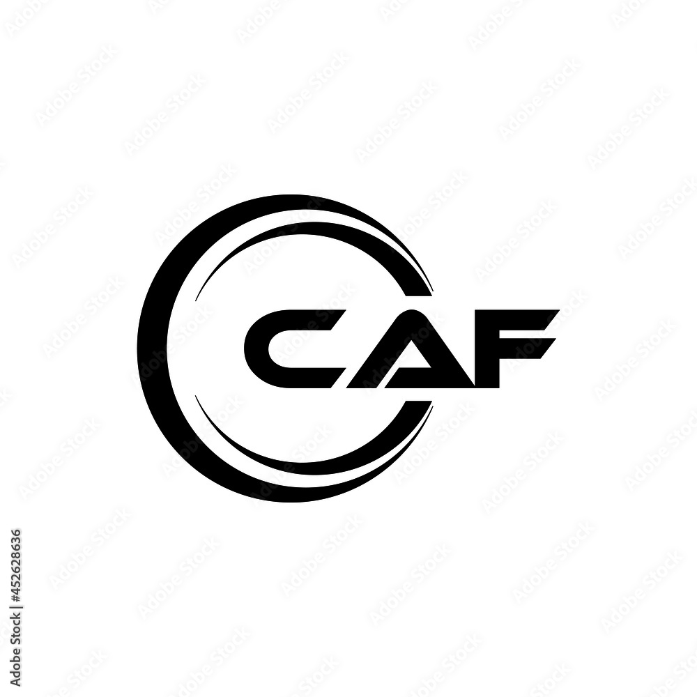 Vecteur Stock CAF letter logo design with white background in ...