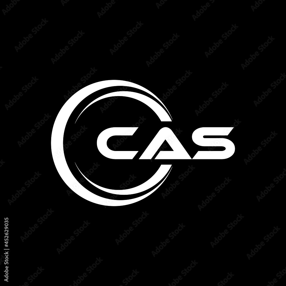 CAS letter logo design with black background in illustrator, vector ...
