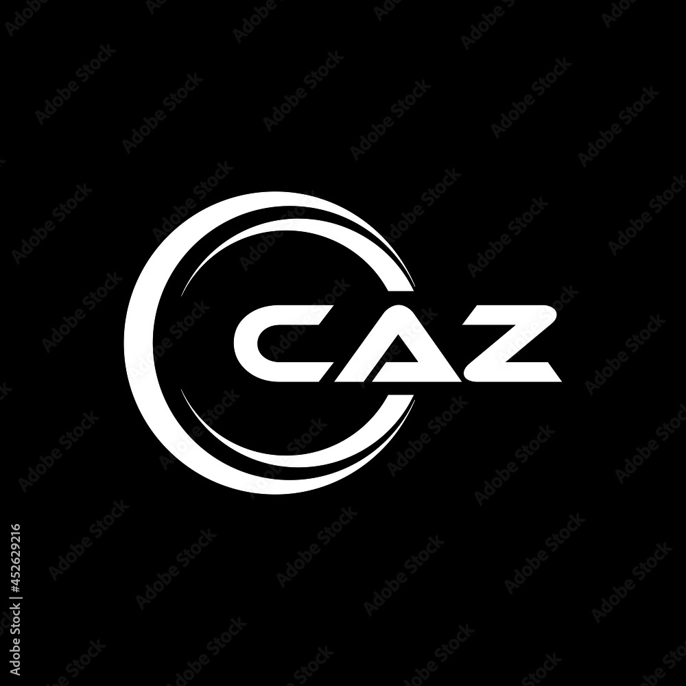 CAZ letter logo design with black background in illustrator, vector ...