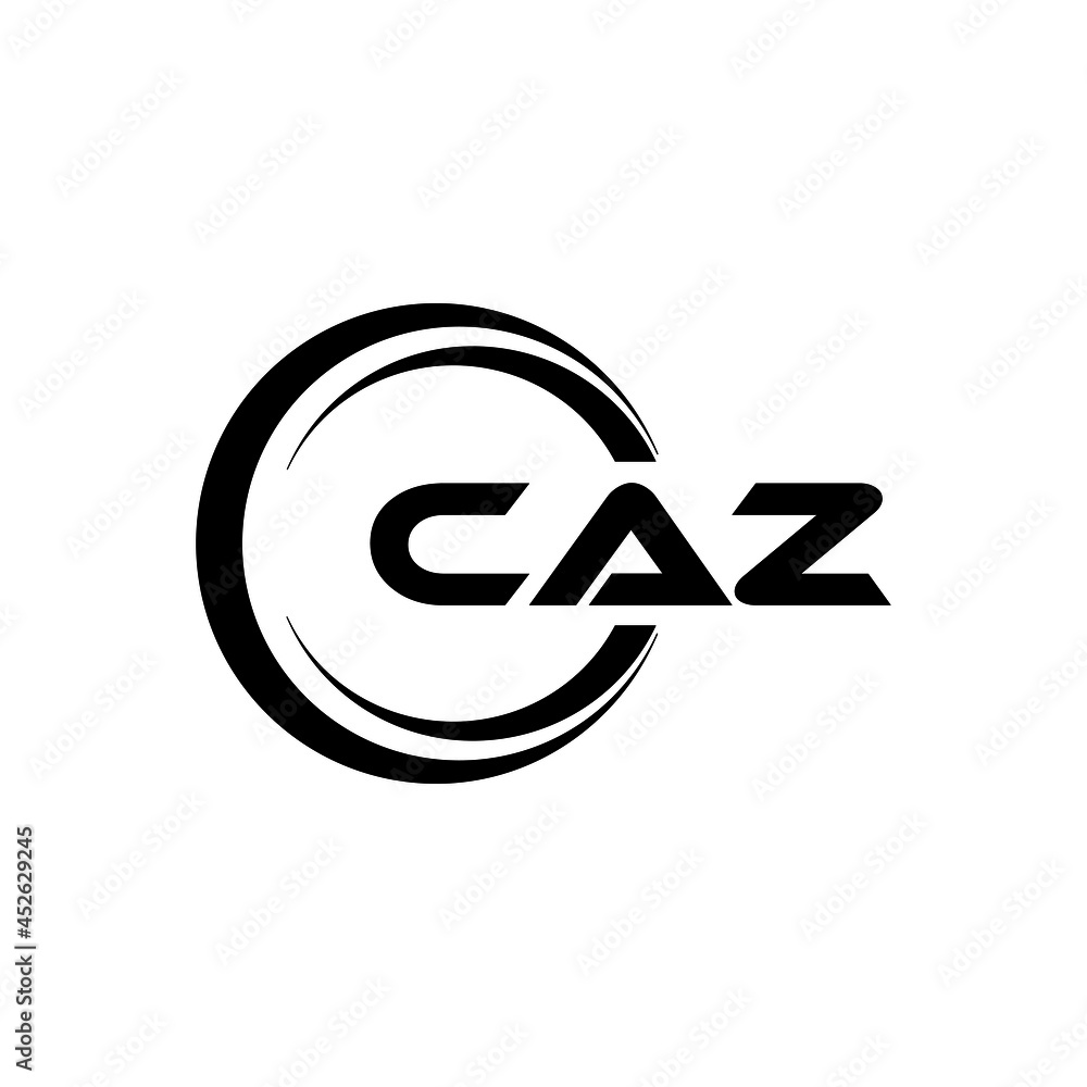 Vetor do Stock: CAZ letter logo design with white background in ...