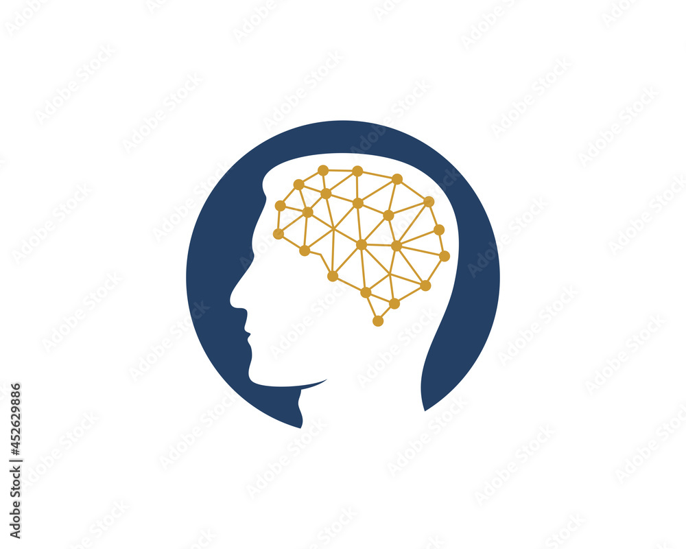 Human brain connection in the circle logo Stock Vector | Adobe Stock