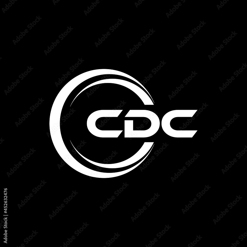 Vettoriale Stock CDC letter logo design with black background in ...