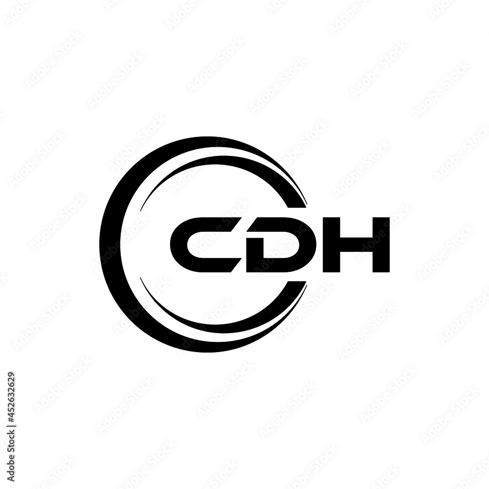 CDH letter logo design with white background in illustrator, vector ...