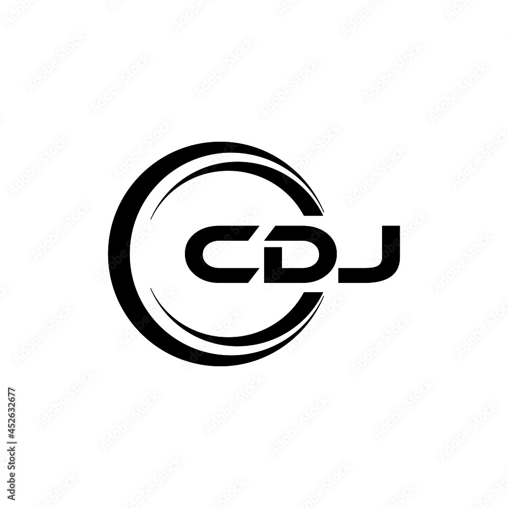 CDJ letter logo design with white background in illustrator, vector ...