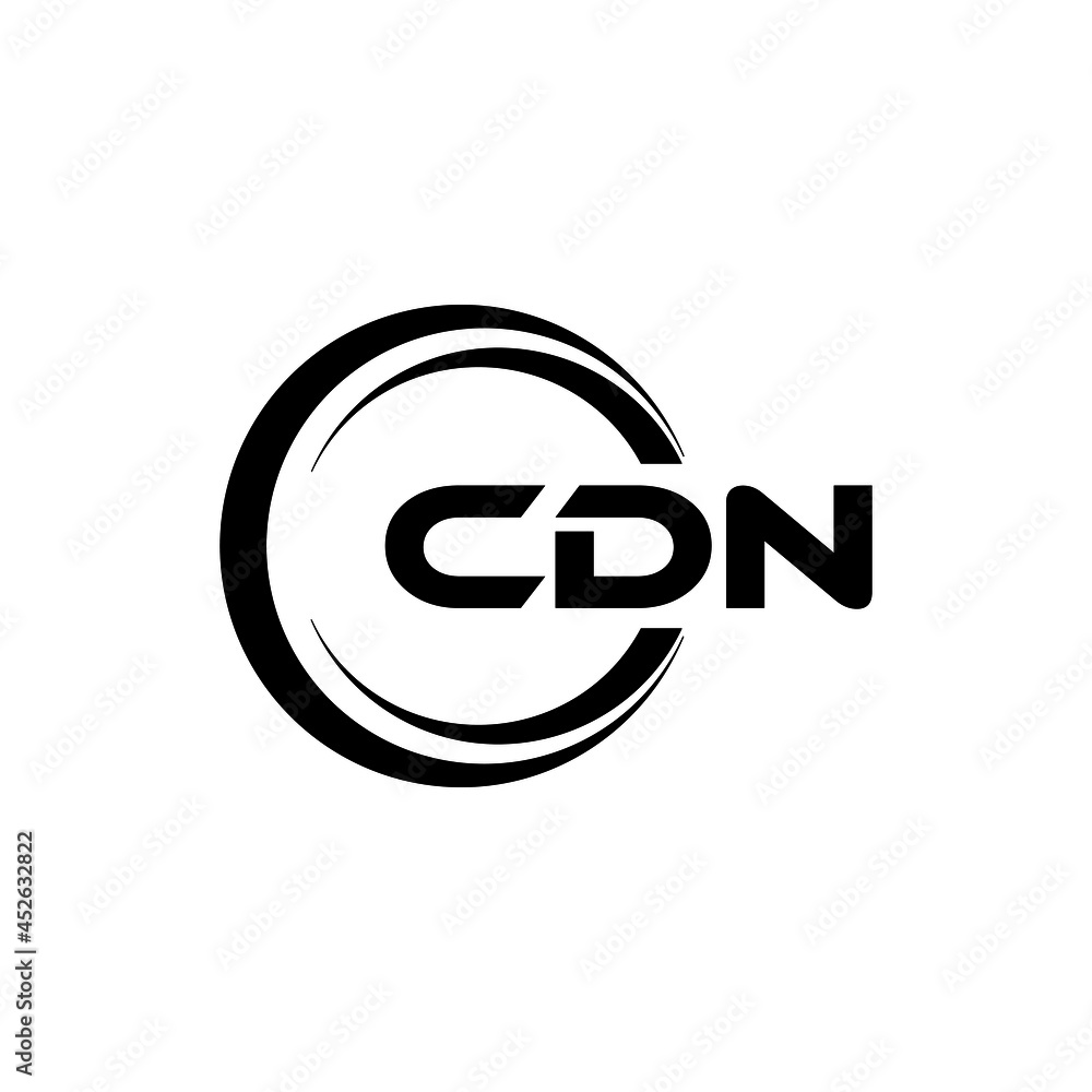 CDN letter logo design with white background in illustrator, vector ...