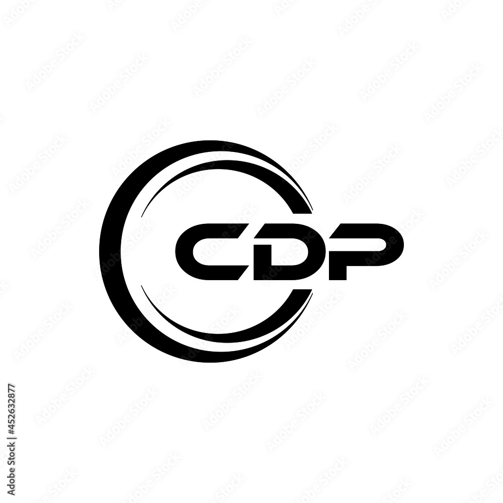CDP letter logo design with white background in illustrator, vector ...