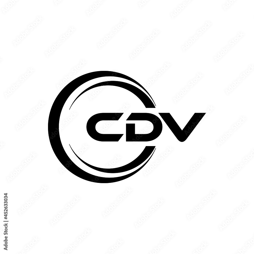 CDV letter logo design with white background in illustrator, vector ...
