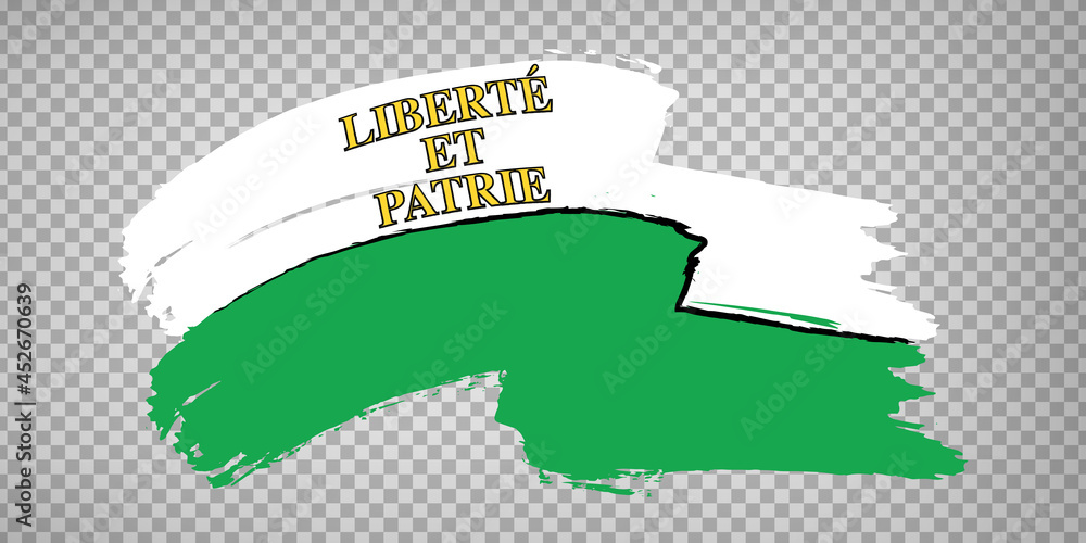 Flag Canton of Vaud brush strokes. Waving Flag of Vaud on transparent ...
