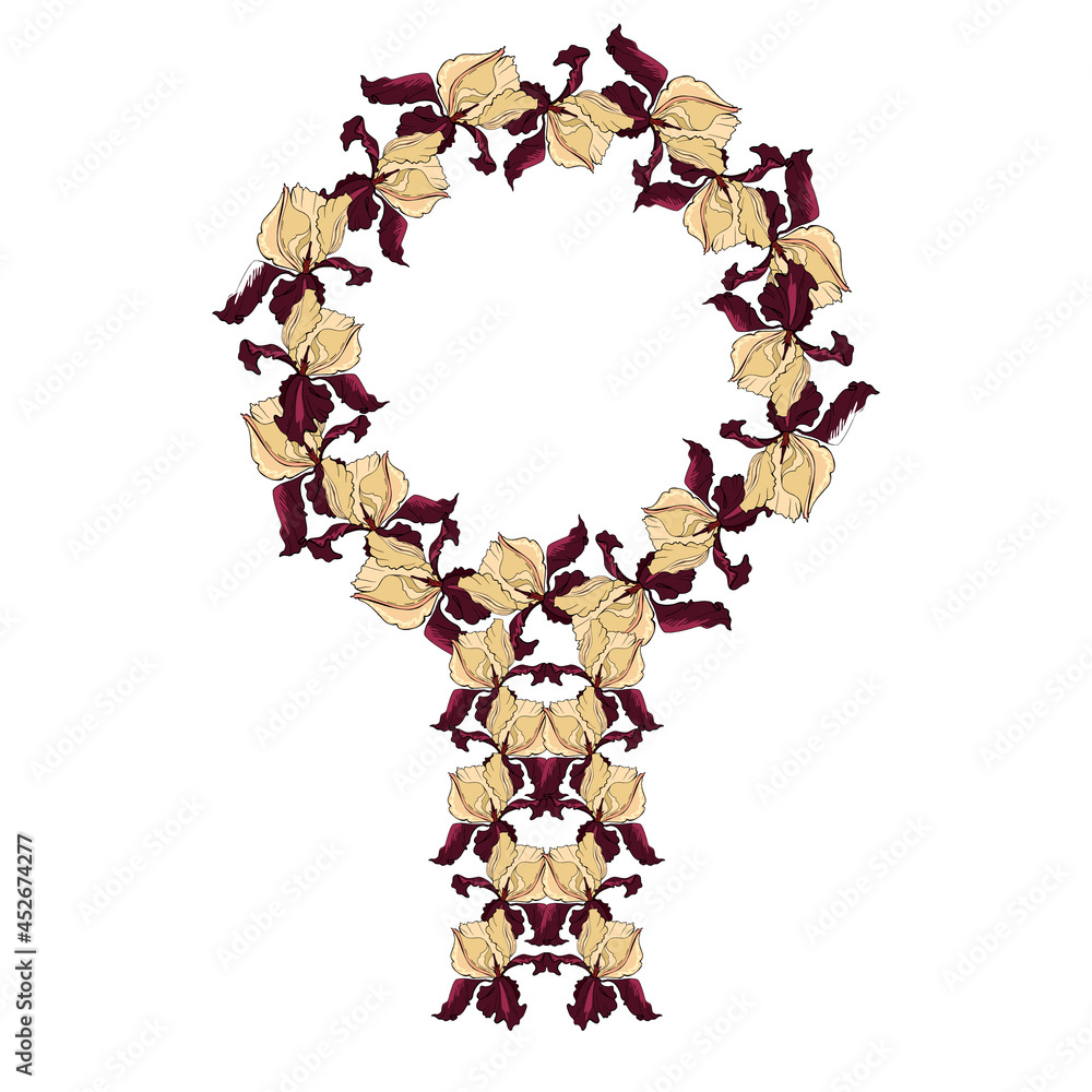 Beautiful floral feminine symbol of Venus as female gender sign. Stock ...