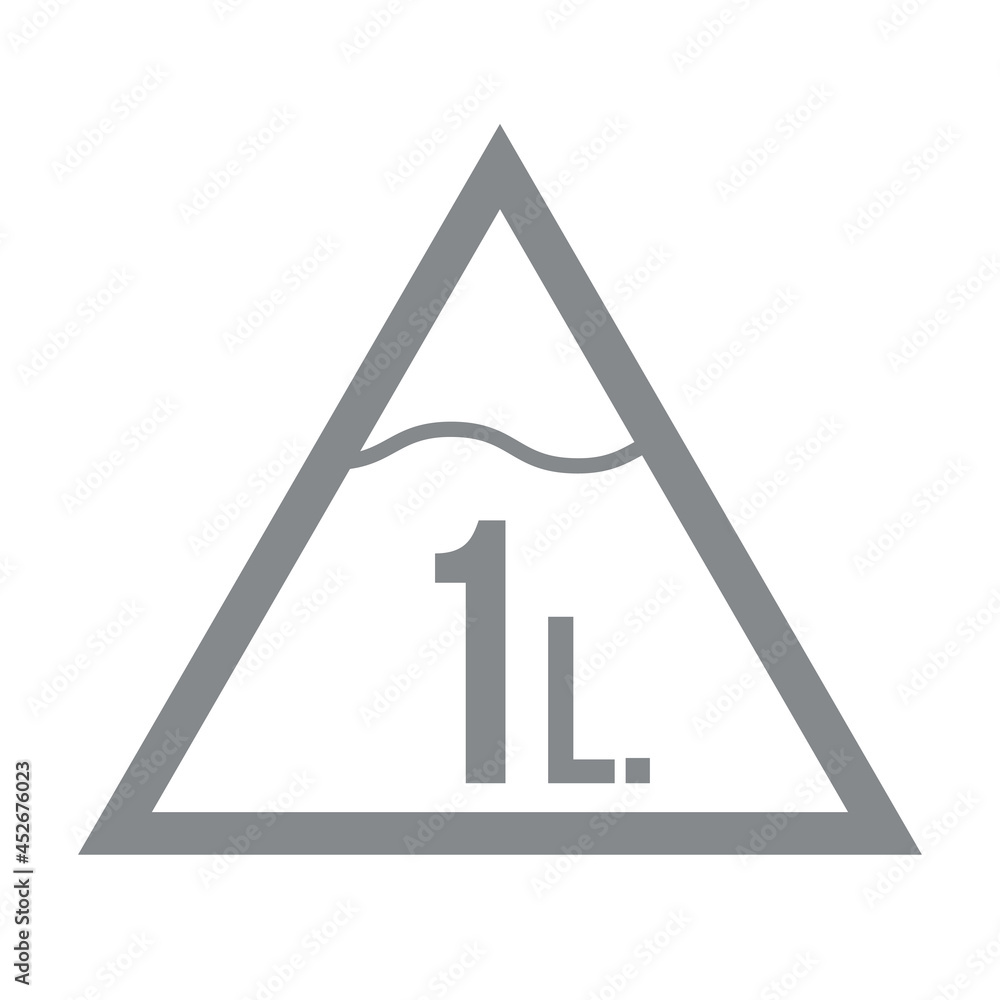 Stockvektorbilden 1 Liter l sign l-mark estimated volumes 1000 ...