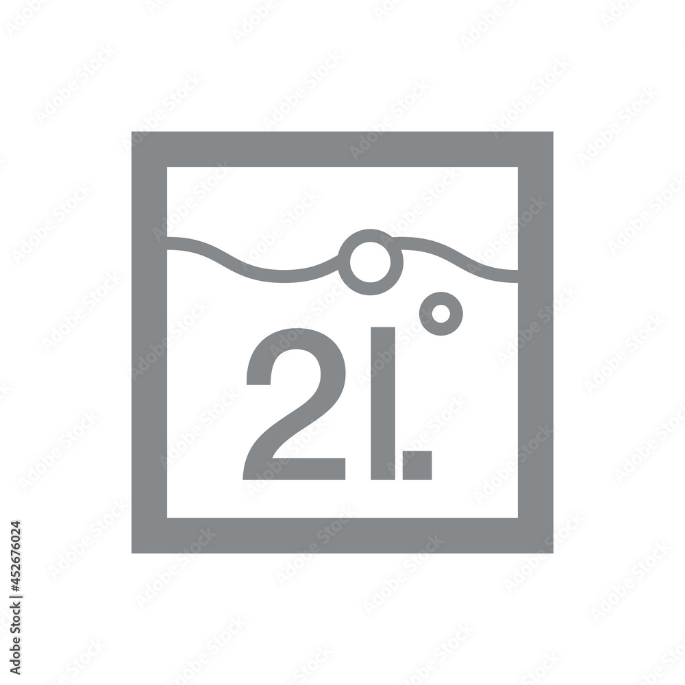 Vetor de 2 Liters l sign (l-mark) estimated volumes milliliters (ml ...