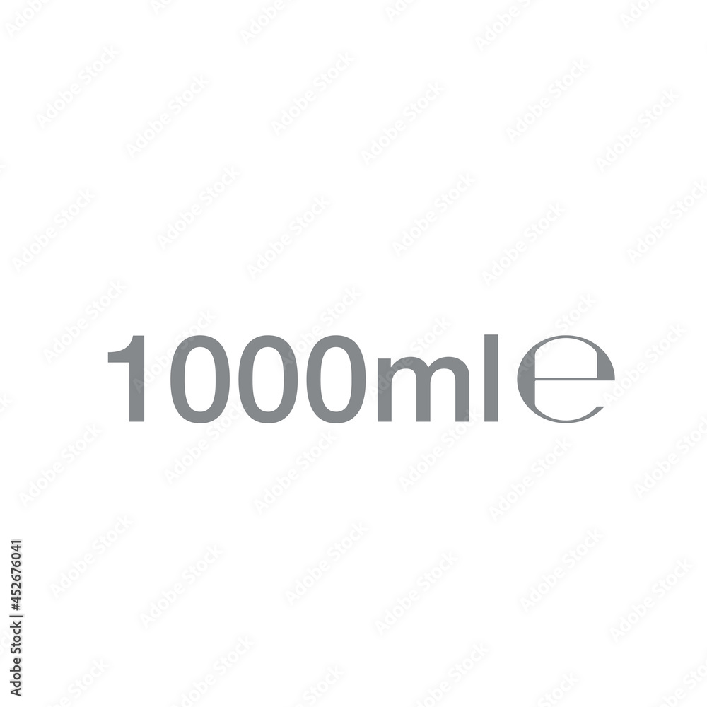 Vetor de 1 Liter l sign l-mark estimated volumes 1000 milliliters ml ...