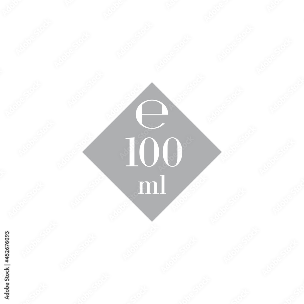 Vetor de Liter l sign (l-mark) estimated volumes 100 milliliters (ml ...