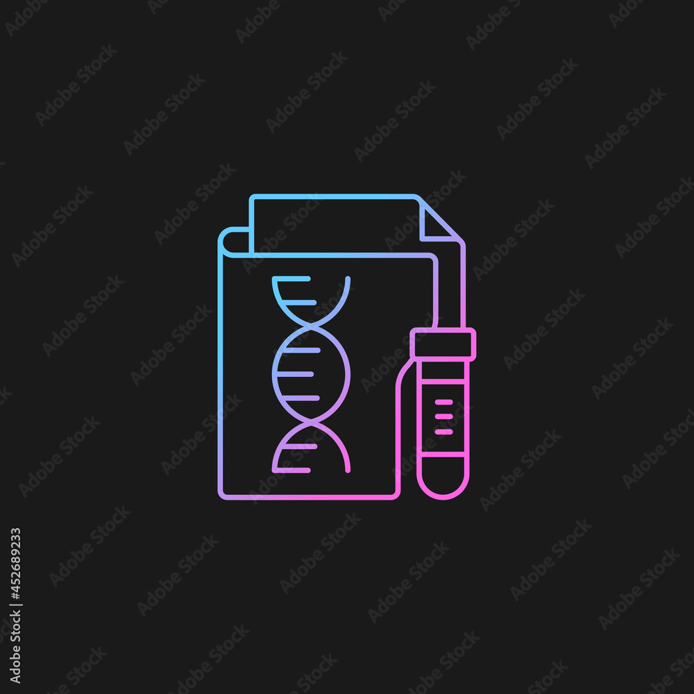 Genetic information privacy gradient vector icon for dark theme ...