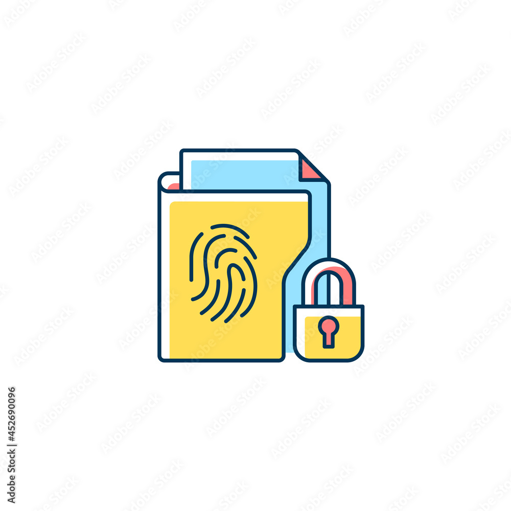 Sensitive information protection RGB color icon. Prevent unauthorized ...