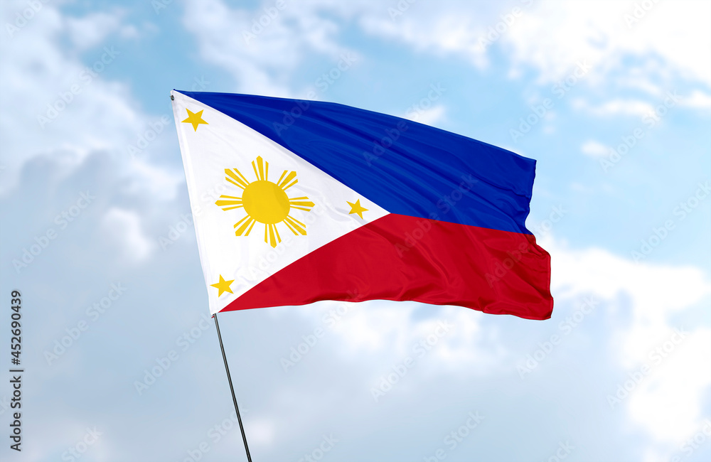 Flag of Philippines, realistic 3d rendering with texture Stock ...