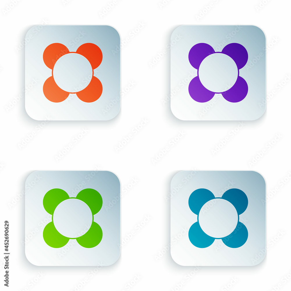 Color Molecule icon isolated on white background. Structure of ...
