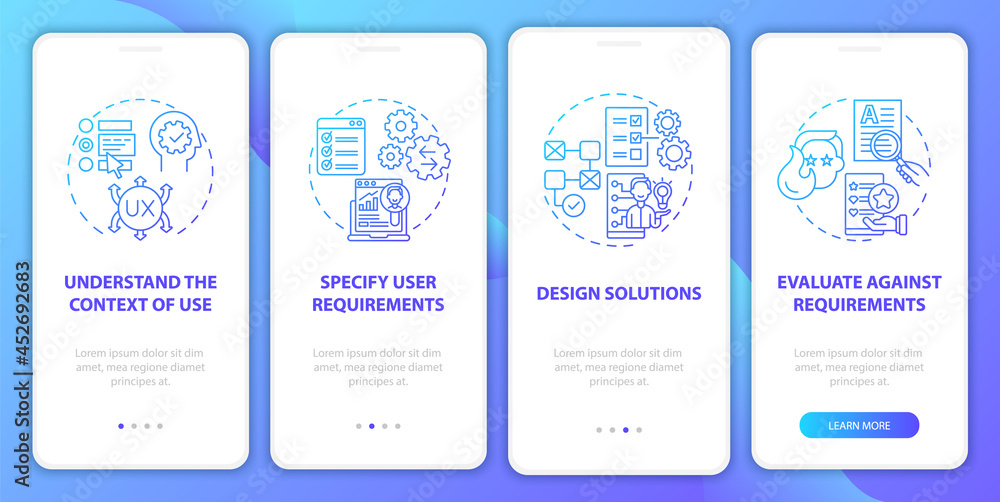 Fototapeta user centered design onboarding mobile app page screen ...