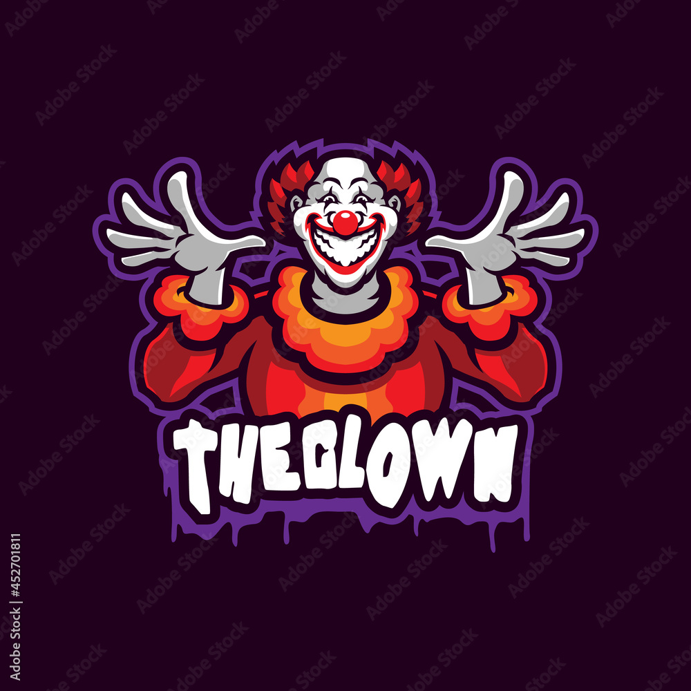 Clown mascot logo design vector with modern illustration concept style ...