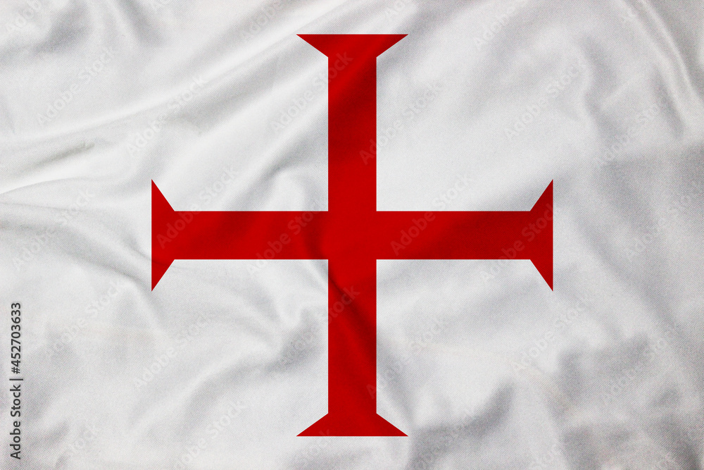 Flag of Templar Knights, realistic 3d rendering with texture Stock ...