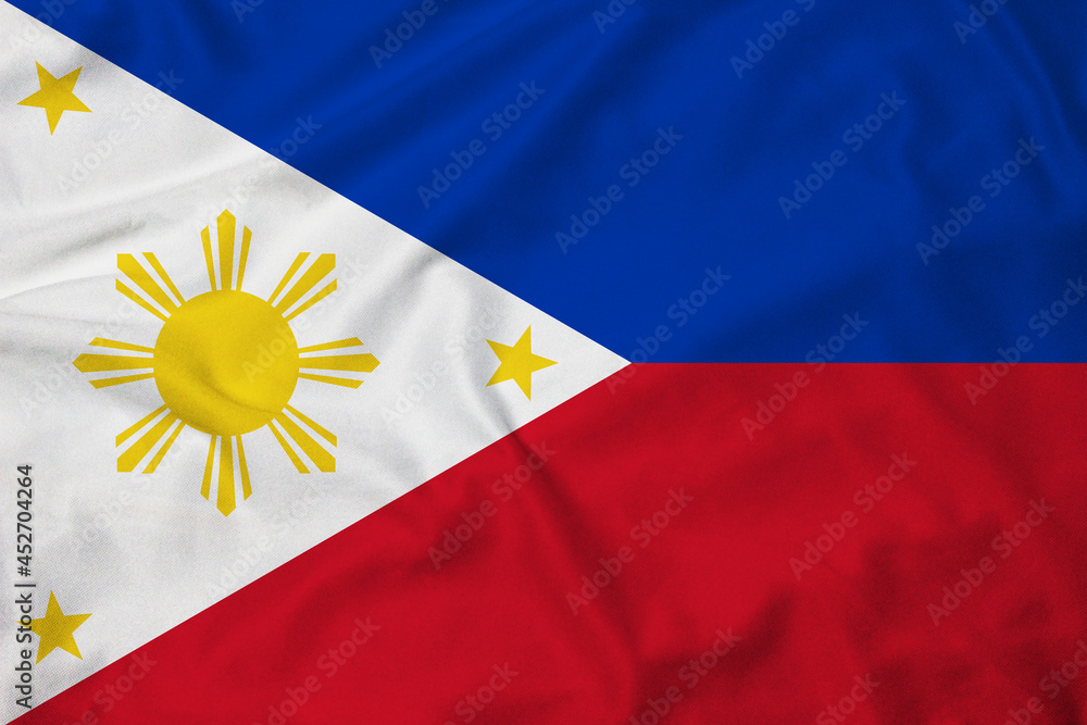 Flag of The Philippines, realistic 3d rendering with texture Stock ...