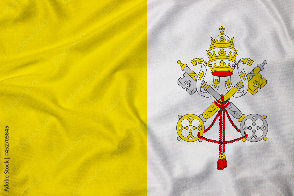 Flag of Vatican City, realistic 3d rendering with texture Stock ...