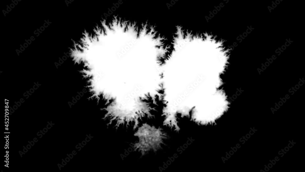 Abstract ink splatter transition in black and white seamless loop ...