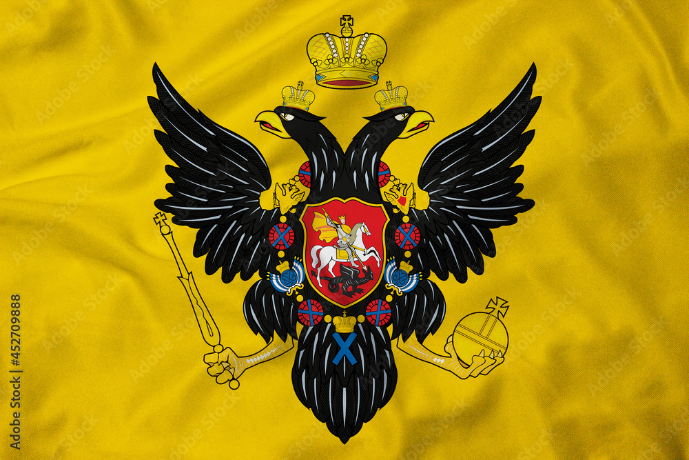Russian Imperial Flag - realistic rendering with texture Stock ...