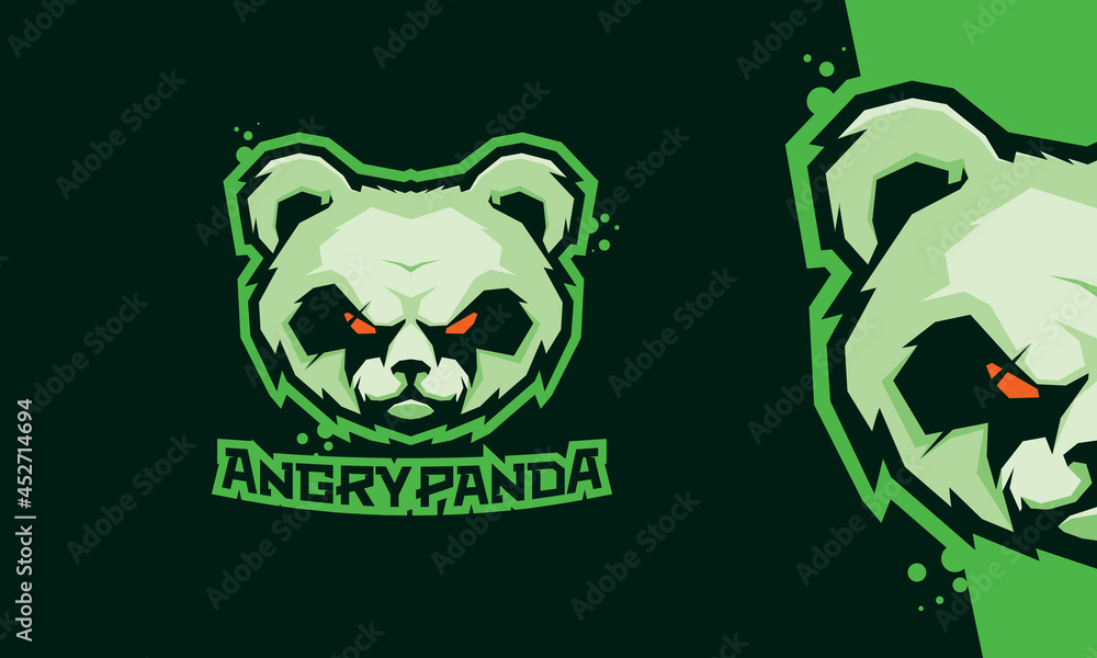 Angry panda esport logo design Stock Vector | Adobe Stock