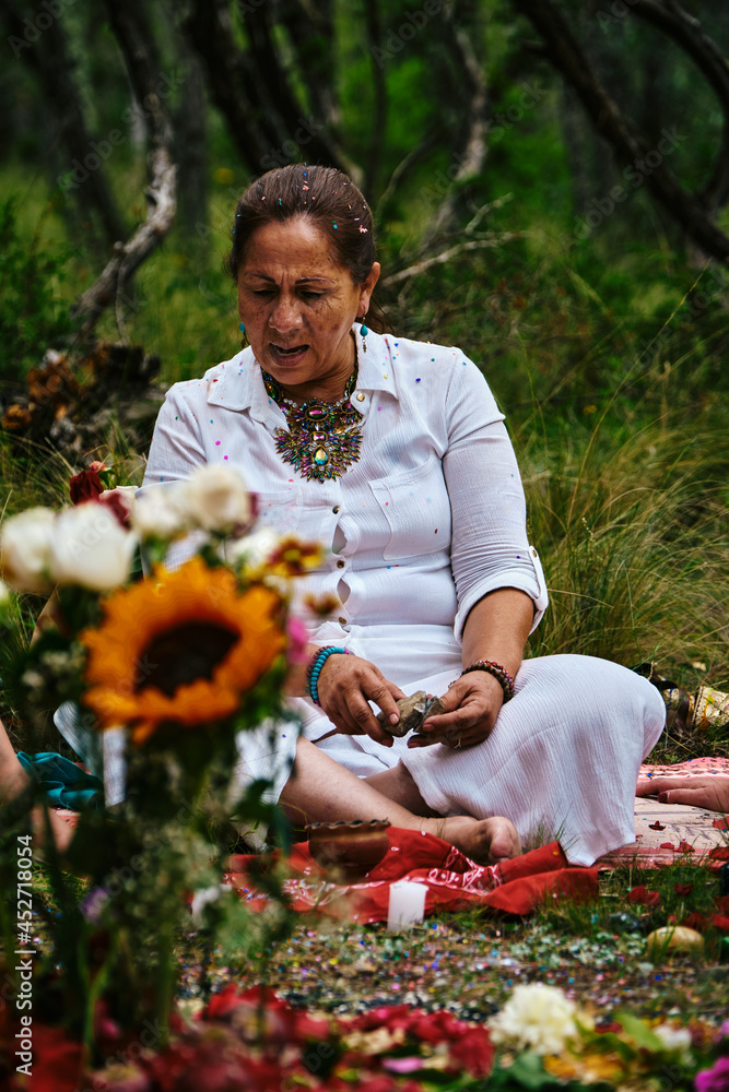 Mature Woman Preparing For Temazcal Ritual Stock Photo | Adobe Stock