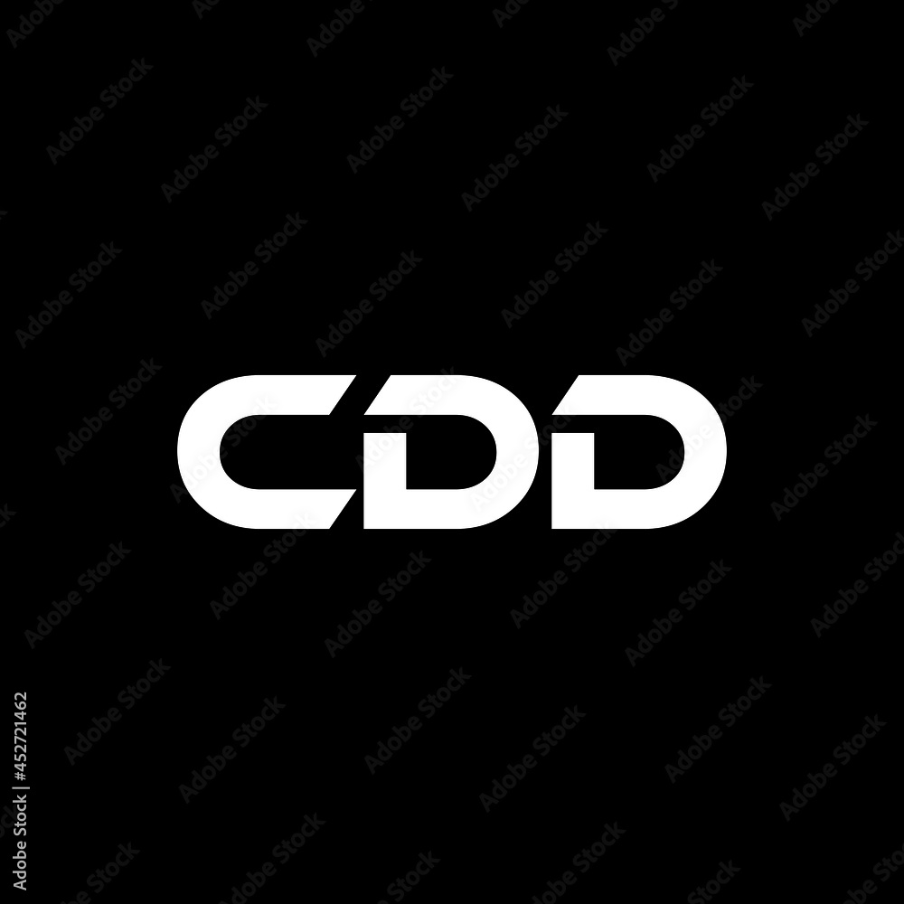 Vecteur Stock CDD letter logo design with black background in ...
