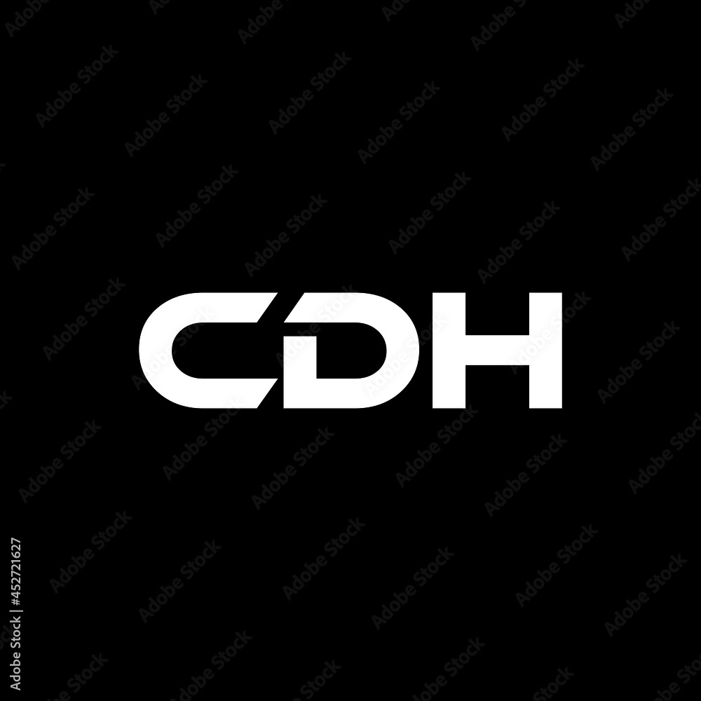 CDH letter logo design with black background in illustrator, vector ...