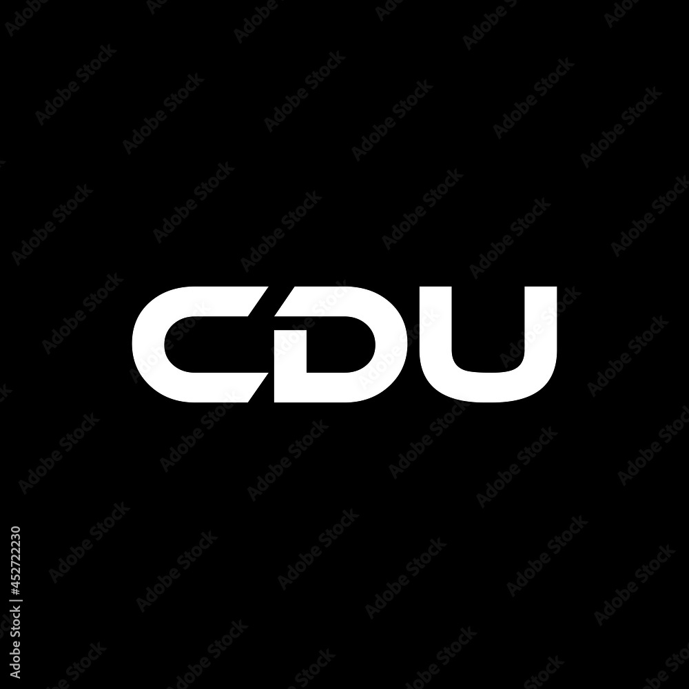CDU letter logo design with black background in illustrator, vector ...