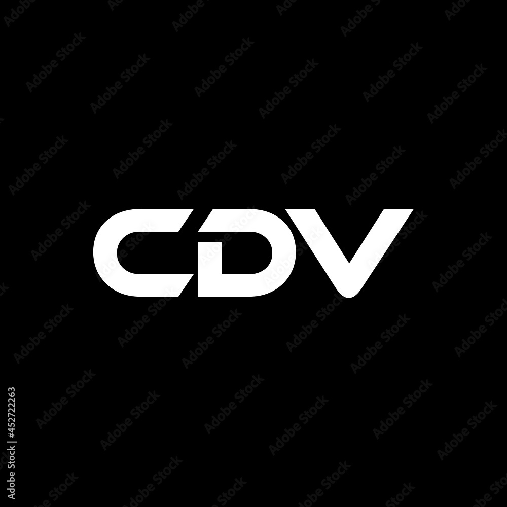 CDV letter logo design with black background in illustrator, vector ...