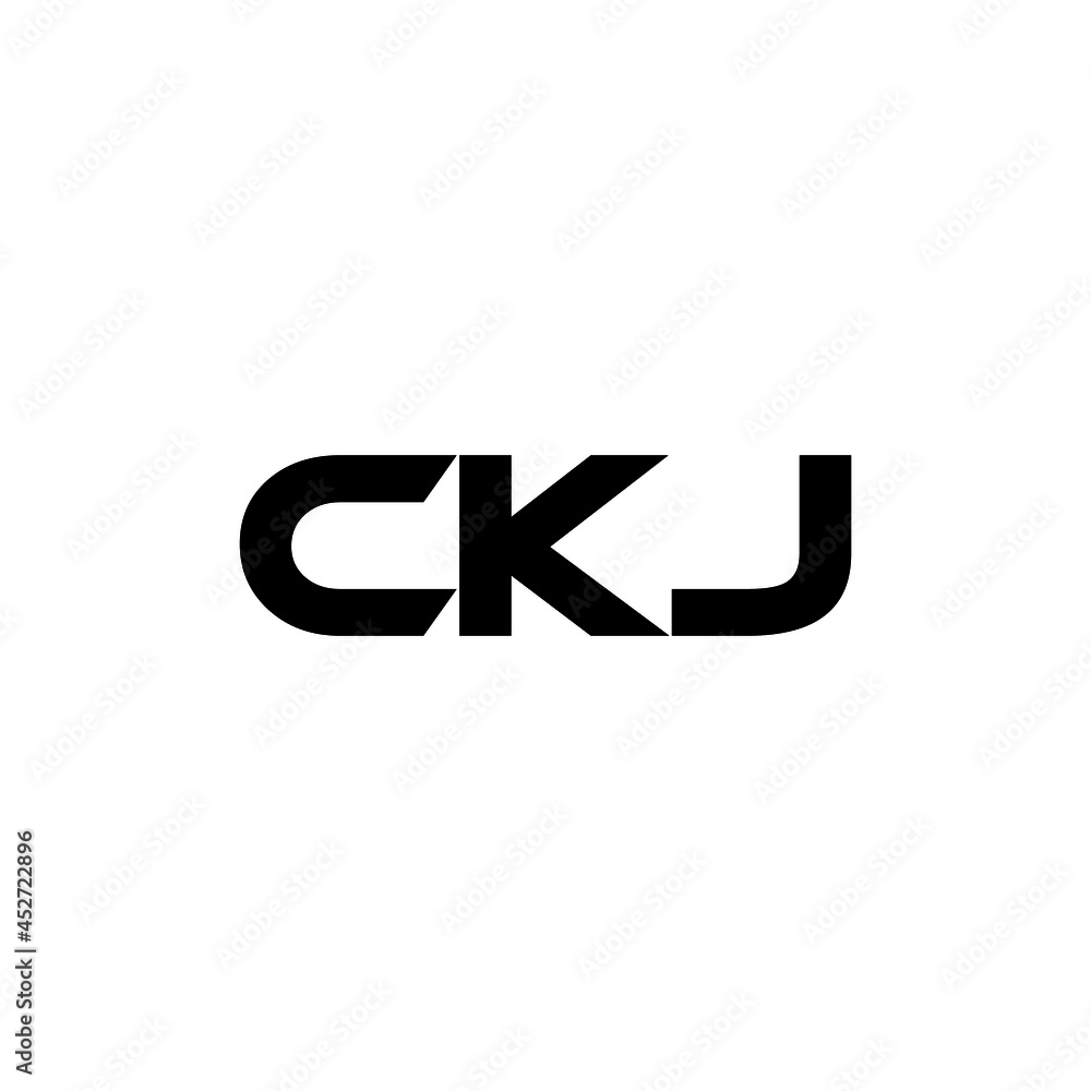 CKJ letter logo design with white background in illustrator, vector ...