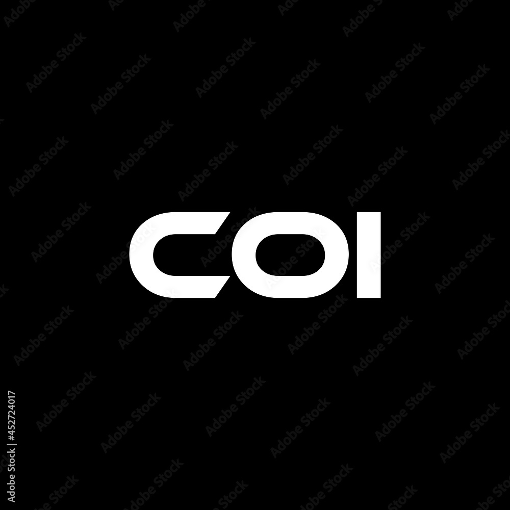 COI letter logo design with black background in illustrator, vector ...